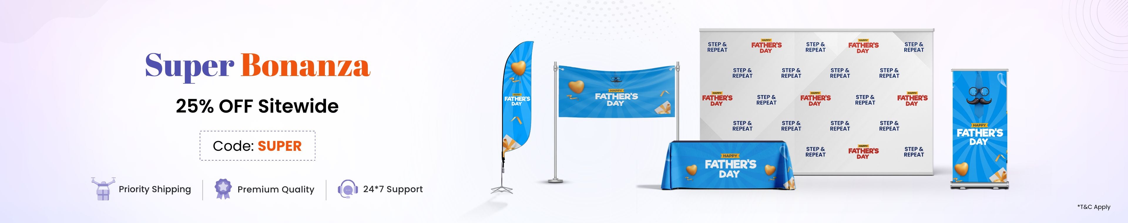 Super Bonanza with 25% Off sitewide | BannerBuzz