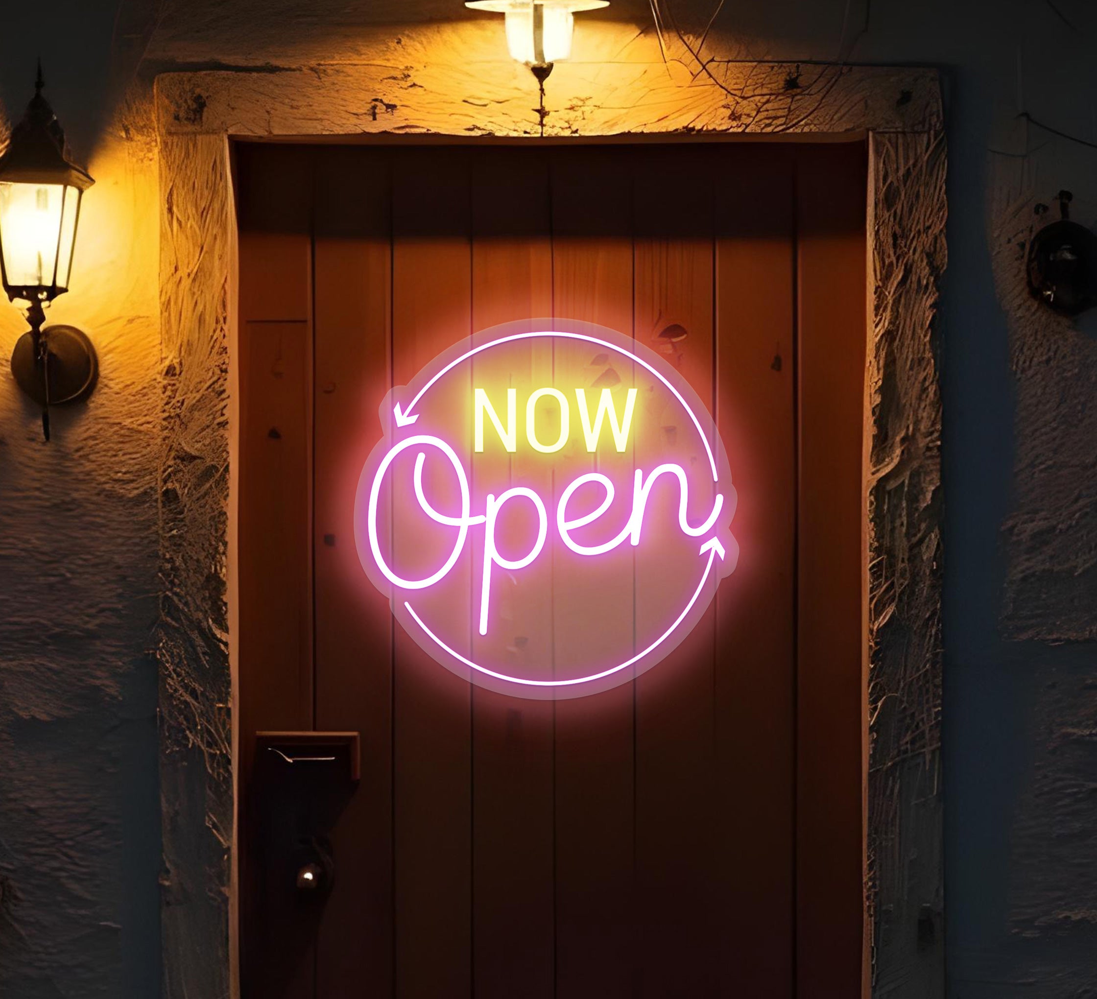 Sturdy Now Open Round Neon Sign | Printed Now Open Round Neon Sign ...