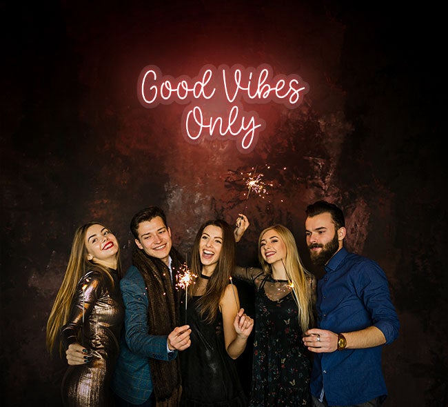 Sturdy Good Vibes Only Neon Sign | Printed Good Vibes Only Neon Sign ...