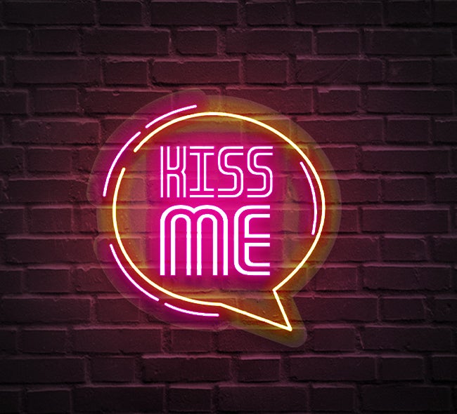 Sturdy Kiss Me Neon Sign | Printed Kiss Me Neon Sign - Bannerbuzz.com.au