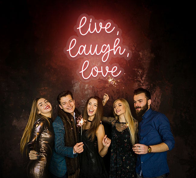 Sturdy Live Love Laugh Neon Sign | Printed Live Love Laugh Neon Sign ...