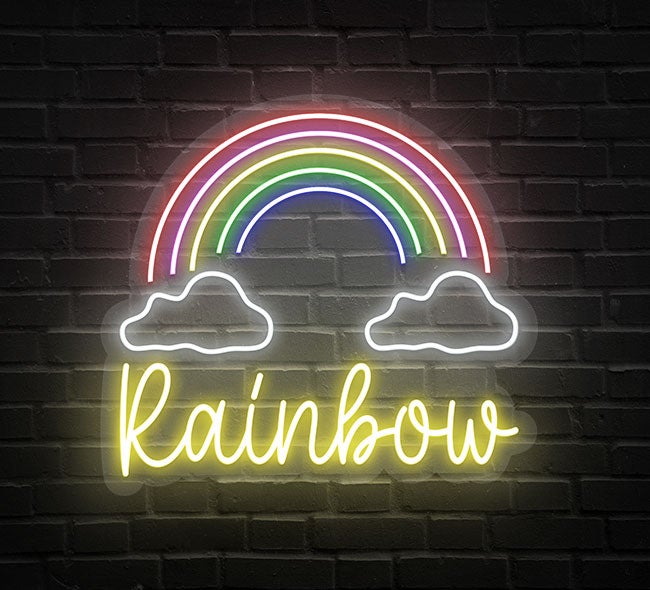 Sturdy Rainbow Neon Sign | Printed Rainbow Neon Sign - Bannerbuzz.com.au