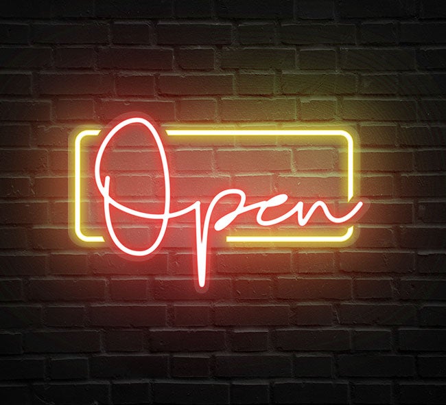 Sturdy Restaurant Open Neon Sign | Printed Restaurant Open Neon Sign ...