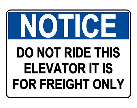 Freight Only Elevator Sign | Elevator Caution Signs | BannerBuzz