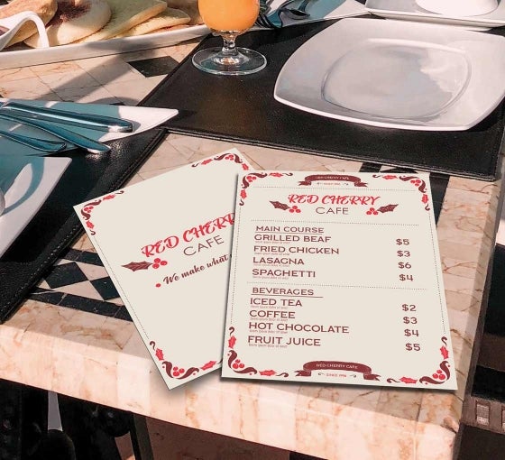 Design/Buy your own Dine-In Menus at the Best Prices | Bannerbuzz AU