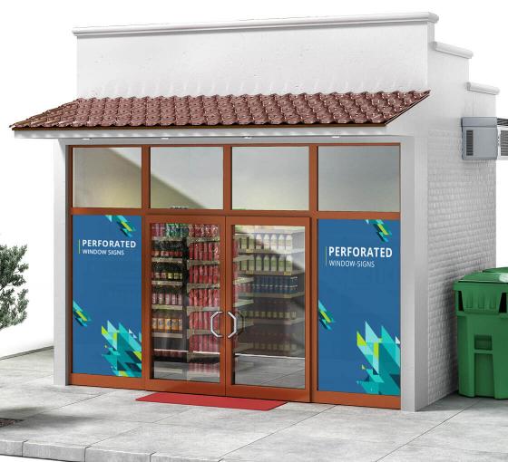 Perforated Vinyl Window Signs | Window Advertising Signs