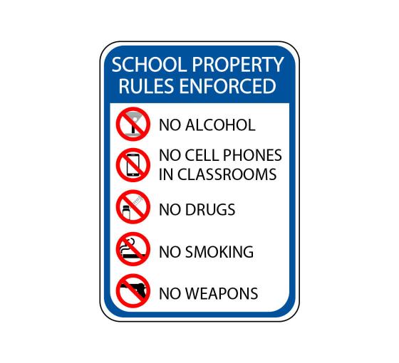 School Property Sign | School Rules Signs | BannerBuzz