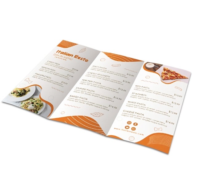 Design/Buy Folded Dine-in Menus for Your Restaurants | Bannerbuzz AU