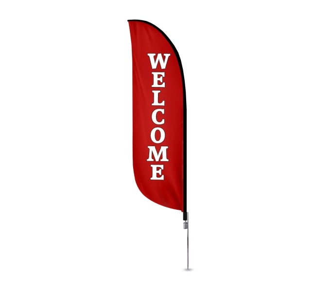 Shop Pre-Printed Welcome Feather Flags | BannerBuzz Australia